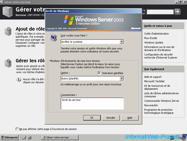 Installer Windows Server 2003 - Windows Server - Tutoriels - InformatiWeb Pro